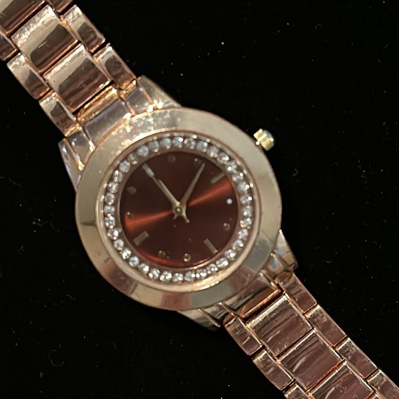 Yves Rocher | Accessories | Yves Rocher Rose Goldtone Watch Rhinestones ...